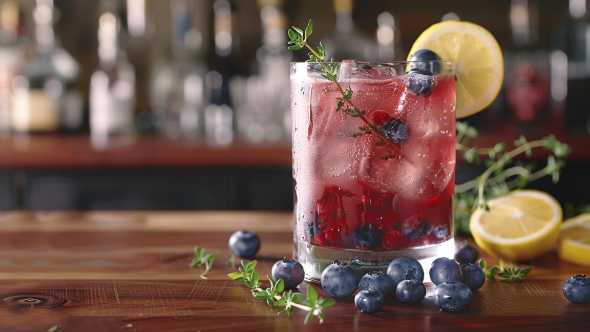Blueberry and Peach Vodka Spritzer Recipe