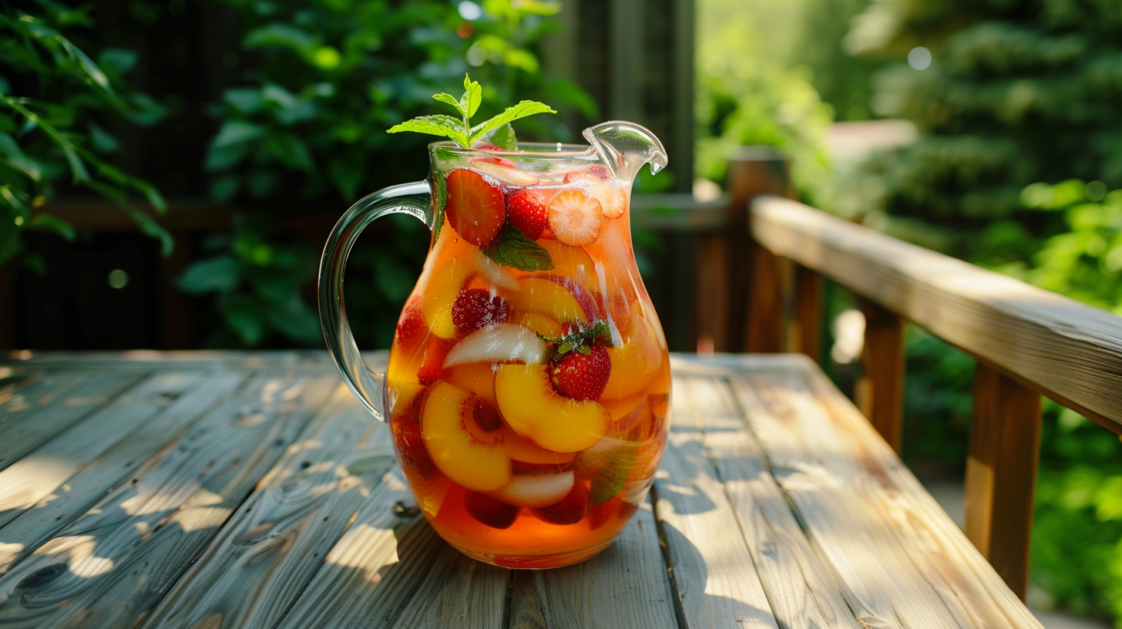Peach Strawberry Cherry Summer Sangria Recipe