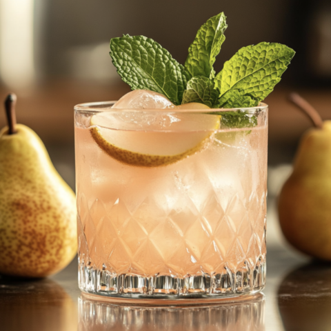 Sparkling Pear French 75 Cocktail
