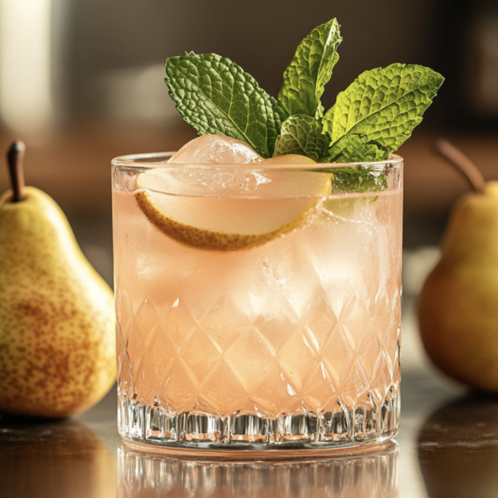 Sparkling Pear French 75 Cocktail