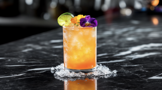 Caribbean Blossom: A Tropical Rum Drink