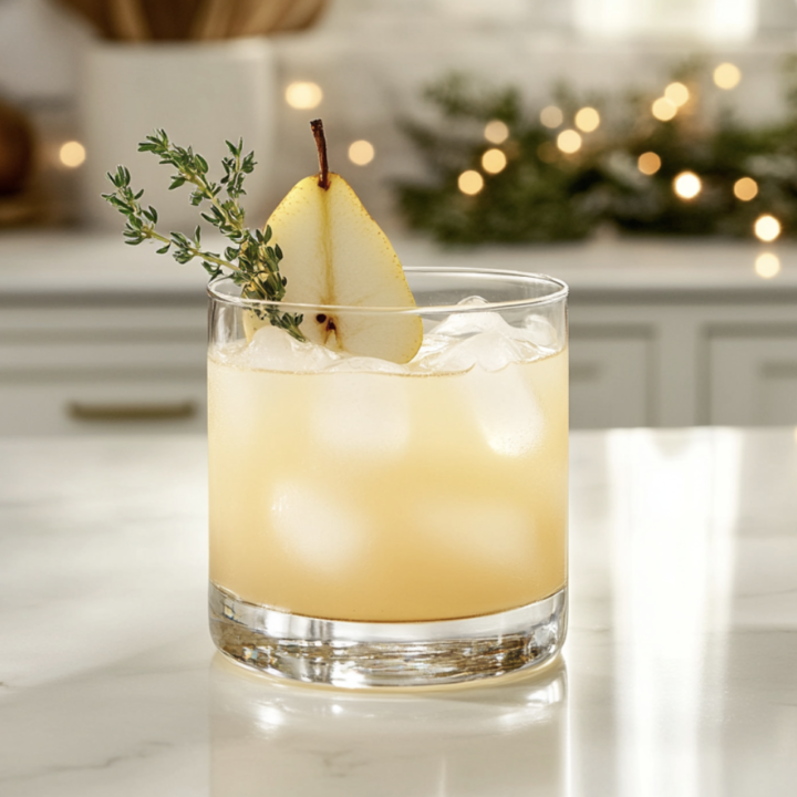 Thanksgiving Bourbon Pear Spritz