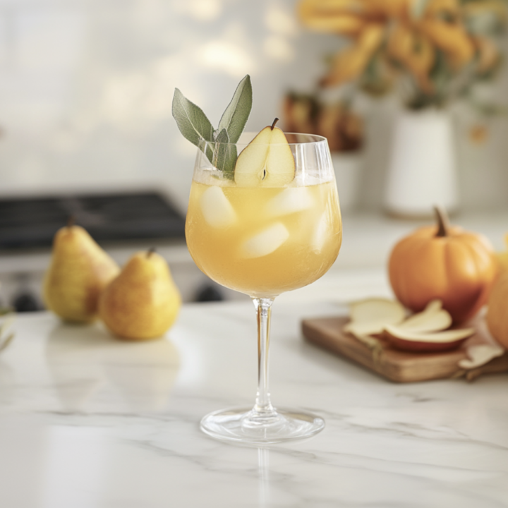 Spiced Pear Gin Cocktail
