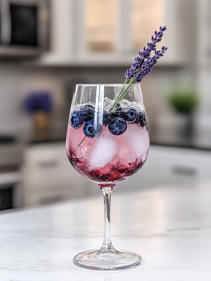 Blueberry Lavender Spritz Mocktail: A Calm and Refreshing Blueberry Drink