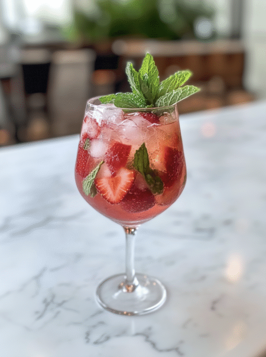 Strawberry Hugo Spritz